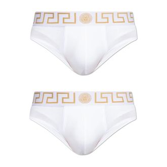 Versace Homme, Sous-vêtements, Blanc, Taille: 2XL Lot de deux slips