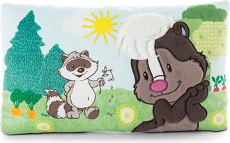 Nici 47349 Kuschelkissen Stinktier und Waschb&auml;r - Flauschiges Kuscheltierkissen Forest Friends f&uuml;r M&auml;dchen, Jungen & Babys - Rechteckiges Stofftierkissen, 