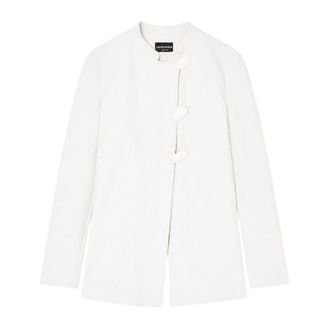 Emporio Armani Embossed Textured Jersey Jacket - - Jackets - Damen - Wei&szlig; - 3XL