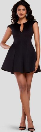 Goddiva Minikleid Cap Sleeve Plunging V Neckline Skater Mini Dress kurzes Kleid