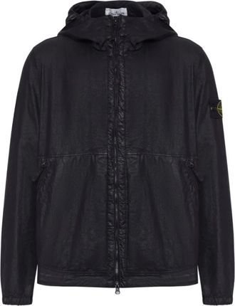 Stone Island Homme, Sport, Noir, Taille: S Hooded Zip Jacket