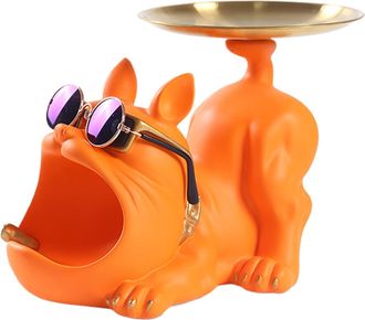 Generic Schl&uuml;sselanh&auml;nger - Bulldoggen-Schl&uuml;sselanh&auml;nger, dekorative Aufbewahrungsbox aus Kunstharz, niedlicher Organizer f&uuml;r Hundestatue mit robuster Oberfl&auml;