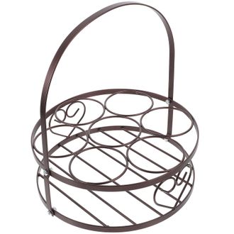 Lurrose Tragbarer Bierkorb aus Metall f&uuml;r 7 Flaschen mit Griff Outdoor Getr&auml;nketr&auml;ger f&uuml;r Picknick und Bieraufbewahrung