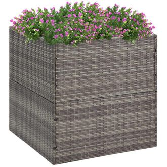 vidaXL Jardini&egrave;re Gris 80x80x80 cm R&eacute;sine tress&eacute;e Vidaxl