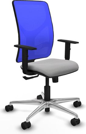 Piqueras y Crespo Fernarbeitsstuhl mit 1D-Armen, h&ouml;henverstellbare Lendenwirbelst&uuml;tze, ausgestattet mit 3 Positionen und Schneideschaum, Blau/Hellgrau