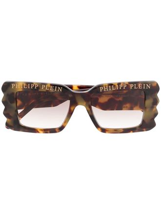 Philipp Plein Eyewear lunettes de soleil &agrave; logo - Tons neutres