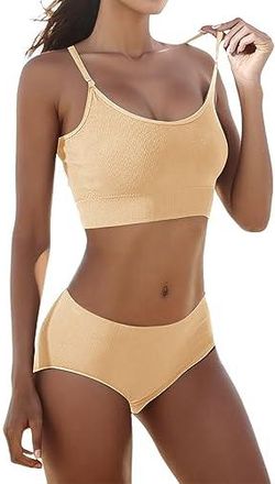 Generic Ensemble sous Vetement Femme Ensemble Lingerie Confortable Classique Soutien-Gorge Push-Up Uni + String - Dentelle Fine, Look Minimaliste Et S&eacute;duisant