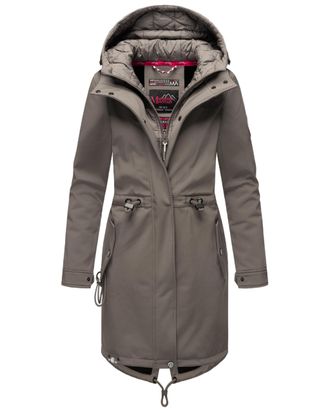 Marikoo Damen &Uuml;bergangsjacke Softshellmantel mit Kapuze Mount Presanella Dark Grey Gr. XXL
