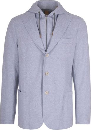 Eleventy hooded cotton jacket - Blau