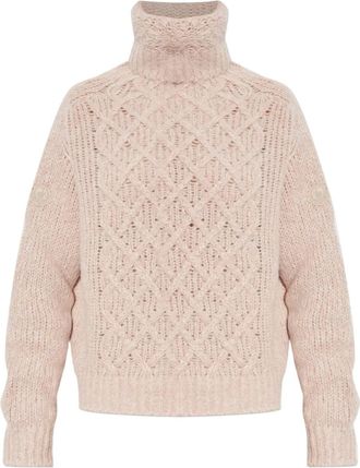 Moncler pull en maille torsadée - Rose