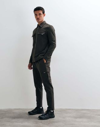 Capo Regular-Fit Cargo-Hose als Kombiteil in Khaki-Gr&uuml;n