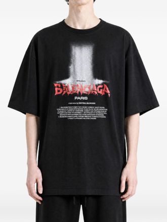 Balenciaga Graphic-Print T-Shirt - Black