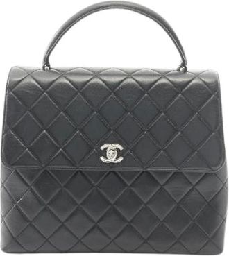 Chanel Sac &agrave; main matelass&eacute; en cuir dagneau Pre-owned - Femme - Pre-owned - Noir - Taille: ONE Size