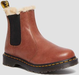 Dr. Martens 2976 Leonore Chelsea-Chelsea Stiefel Mit Kunstfellfutter Schuhe in Bräunen, Größe: 36