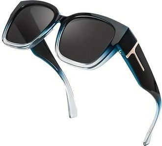 Generic Lunettes de soleil surdimensionnées pour femme - Verres polarisés, protection UV, ajustement confortable pour la conduite, les activités de plein air,