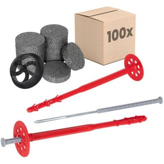 Protektor Protektor - D&auml;mmstoffd&uuml;bel Universell - Set &Oslash;10x200mm Stahlnagel (100 St + 200 Rondelle + 1 Fr&auml;ser)