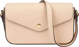 Gucci Crossbody Bags - Gucci Leather GG Monogram Twice Crossbody Bag - Gr. unisize - in Beige - f&uuml;r Damen