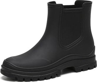 Generic Bottes de Pluie Femme Courtes Impermeables Antidérapantes Cheville Caoutchouc Leger Jardin Extérieur Mode Noir 41 EU