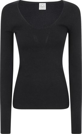 Toteme Femme, Pulls, Noir, Taille: 38 FR Top en maille compacte