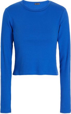 8 by YOOX ORGANIC COTTON CREW-NECK LONG SLEEVES RIBBED TOP