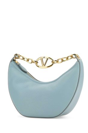 Valentino Garavani Womens Light Blue Leather Small Hobo Vlogo Moon Handbag Bluporcellana Borse A Mano