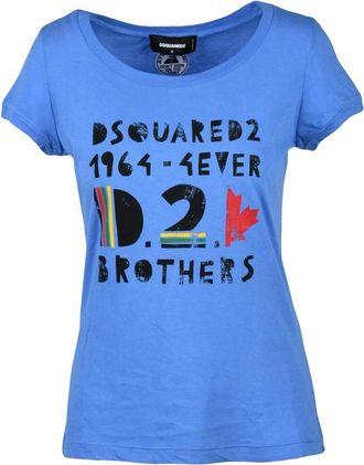 Dsquared2 Femme, Tops, Bleu, Taille: 44 FR T-Shirt