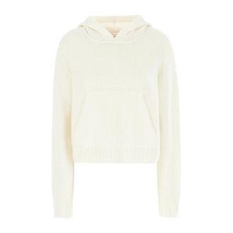 Palm Angels Femme, Pulls, Beige, Taille: 40 FR Sweat &agrave; capuche Tricot&eacute;