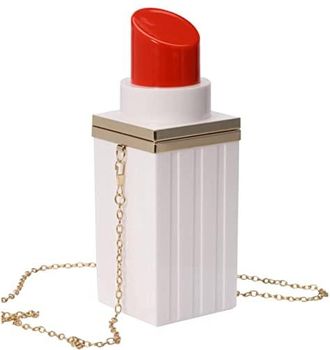 Generic Sac &agrave; rouge &agrave; l&egrave;vres avec cha&icirc;ne en m&eacute;tal vintage en acrylique pour femme Sac &agrave; bandouli&egrave;re Sac &agrave; bandouli&egrave;re Rangement s&eacute;curis&eacute; Id&eacute;al pour les f&ecirc;tes,