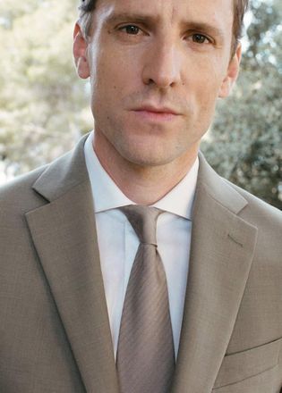 Mango Cravate microstructur&eacute;e en soie m&eacute;lang&eacute;e beige - Homme - Taille unique - MANGO MAN