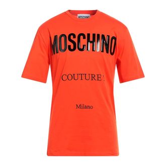 Moschino Couture - Oranges T-shirt Mit Gl&auml;nzendem Logo