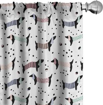 Abakuhaus Hund Vorhänge, Gardinen, Dackel-Silhouetten Dots, Fensterbehandlungen für Wohnzimmer Schlafzimmer Dekor, 2 Stück 75 cm b x 245 cm h, Mehrfarbig