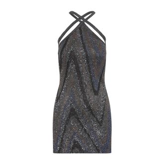 Missoni Zigzag Lam&eacute; Viskose Minikleid - - Dresses - Damen - Blau - S