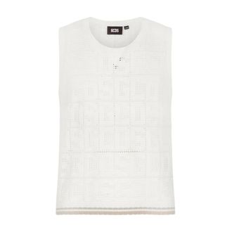 GCDS &Auml;rmelloser Pullover mit Monogramm-Muster - - Tops - Herren - Wei&szlig; - S