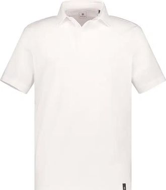 Boggi Milano Herren Polo-Shirt wei&szlig; Baumwoll-Stretch