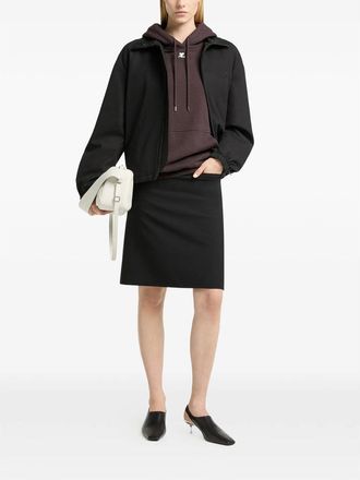 Courr&egrave;ges Vinyl-Collar Bomber Jacket - Black
