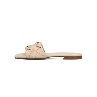 Notre-V Gewebte Leder-Pantoletten - - Shoes - Damen - Beige - 38 EU