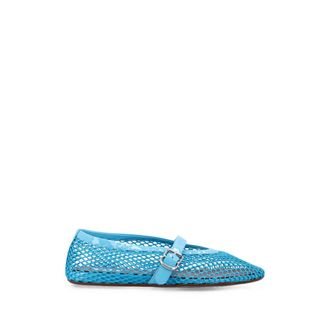 Alaia Mesh Buckle-fastening Ballet Flats