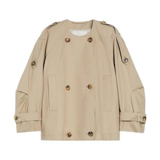 Max Mara Femme, Vestes, Beige, Taille: 36 FR Imperméable avec col rond