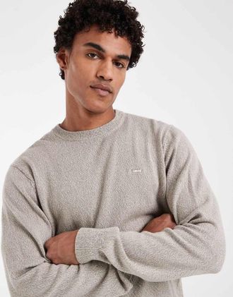Levi's pull l&eacute;ger en maille chin&eacute;e beige-Gris