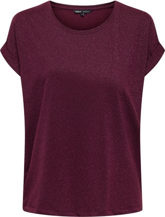 Only Damen Onlmoster Glitter S/S Top JRS, Chocolate Truffle, XS