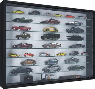 VCM Glasvitrine h&auml;ngend | Vitrine Glas mit ESG-Sicherheitsglas | Ma&szlig;e: H. 60 x B. 80 x T. 10 cm | H&auml;ngevitrine Glas | Modern und platzsparend | Glas Vitri