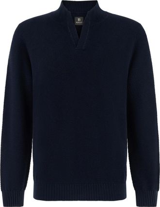 Boggi Milano Homme, Pulls, Bleu, Taille: 2XL Cotton Crew Neck
