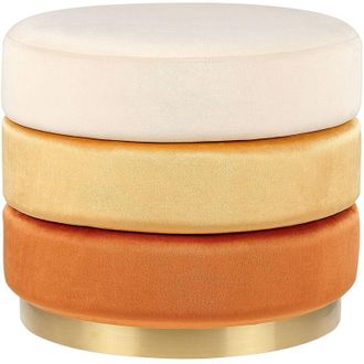 Beliani Pouf LOUIN Samtstoff Orange