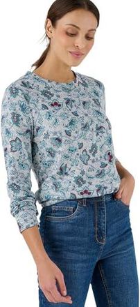 Damart T-Shirt Maille Chaude Thermolactyl Femme Gris Imprimé Taille 54/56