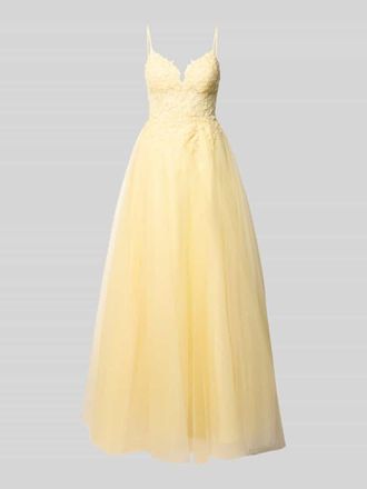 Luxuar Fashion Maxikleid aus T&uuml;ll mit r&uuml;ckseitiger Schn&uuml;rung