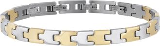 Breil Herrenarmband Carve Collection, IP Gold Edelstahlarmband für Herren mit Glänzender Oberfläche und Individuellem Mittelelement, Verstellbare Länge von 