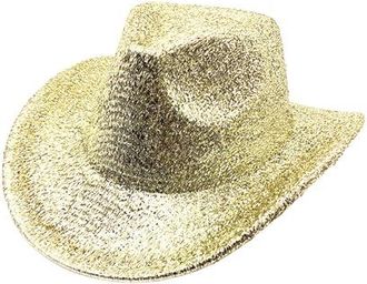 Generic Chapeau de cowboy occidental dor&eacute; de couleur unie pour homme et femme, jaune, M