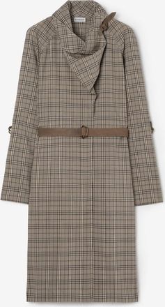 Burberry Wollkleid in Check mit Schalkragen, Size: 04