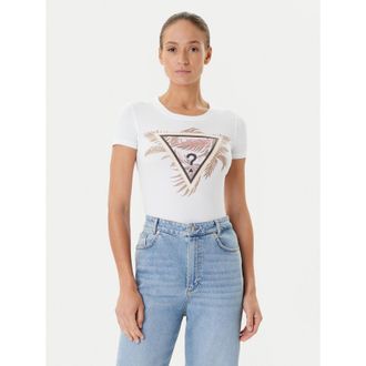 Guess T-Shirt W5YI13 J1314 Wei&szlig; Regular Fit