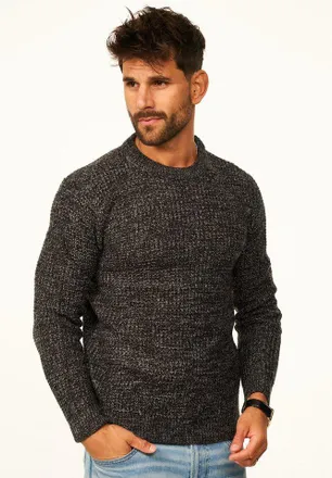 SOULSTAR Strickpullover als Grobstrick Crew Neck Pulli f&uuml;r Herren M&auml;nner Winterpullover als Rundhalspullover - Regular-Fit